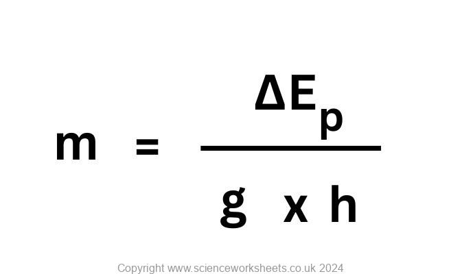 Answers to AQA GCSE Gravitational Potential Energy - Science Worksheets