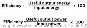 AQA GCSE Efficiency - Science Worksheets