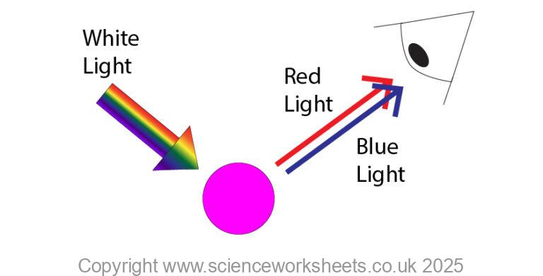 AQA GCSE Seeing Coloured Objects - Science Worksheets