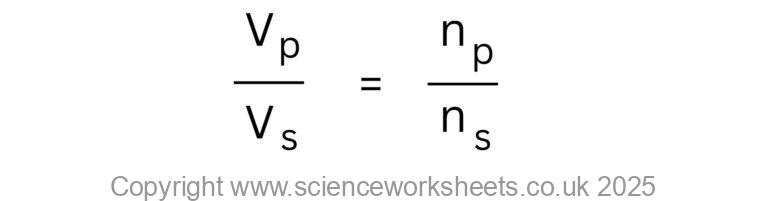 AQA GCSE Calculations for Transformers part 1 - Science Worksheets