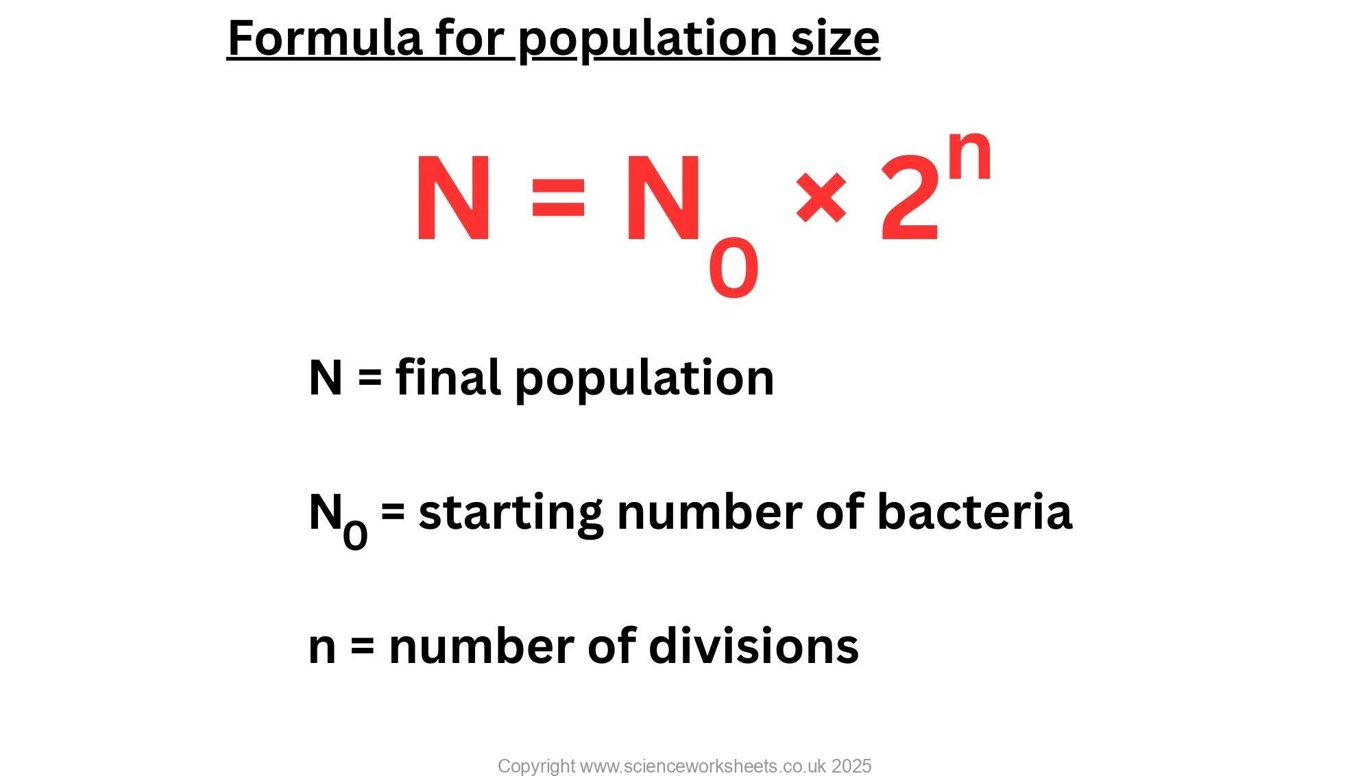 AQA GCSE Calculating Bacterial Populations (Biology) - Science Worksheets